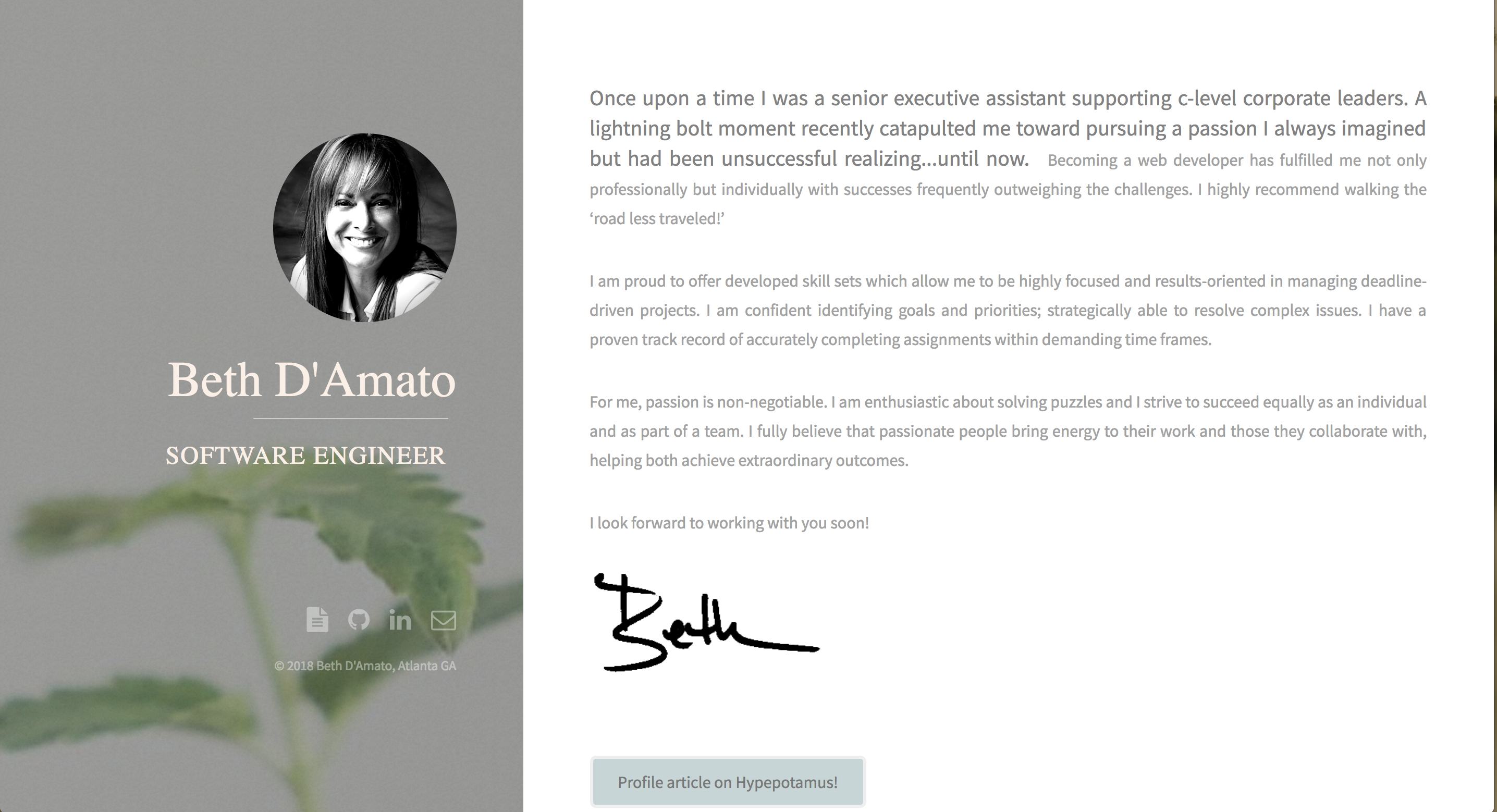 Beth D'Amato - Software Engineer